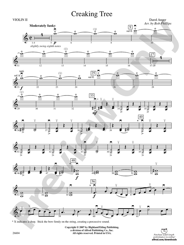 Creaking Tree: 2nd Violin: 2nd Violin Part - Digital Sheet Music Download