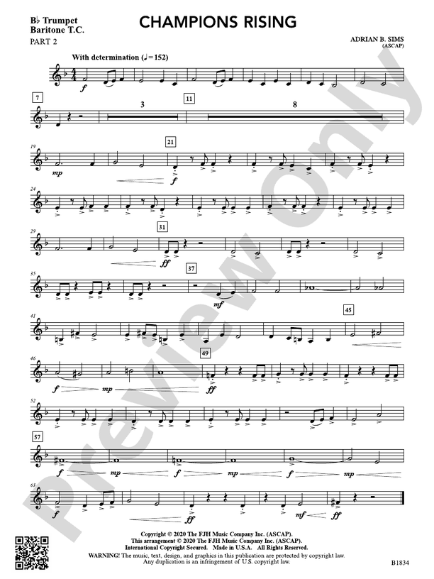 Champions Rising: Part 2 - B-flat Trumpet / Baritone T.C.: Part 2 - B ...