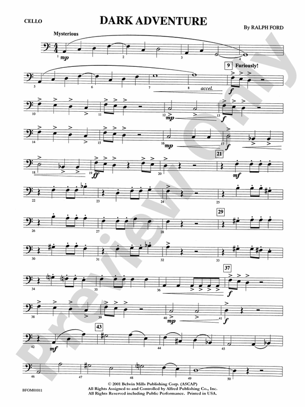 Dark Adventure: Cello: Cello Part - Digital Sheet Music Download