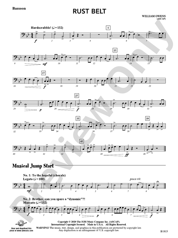 Rust Belt: Bells: Bells Part - Digital Sheet Music Download