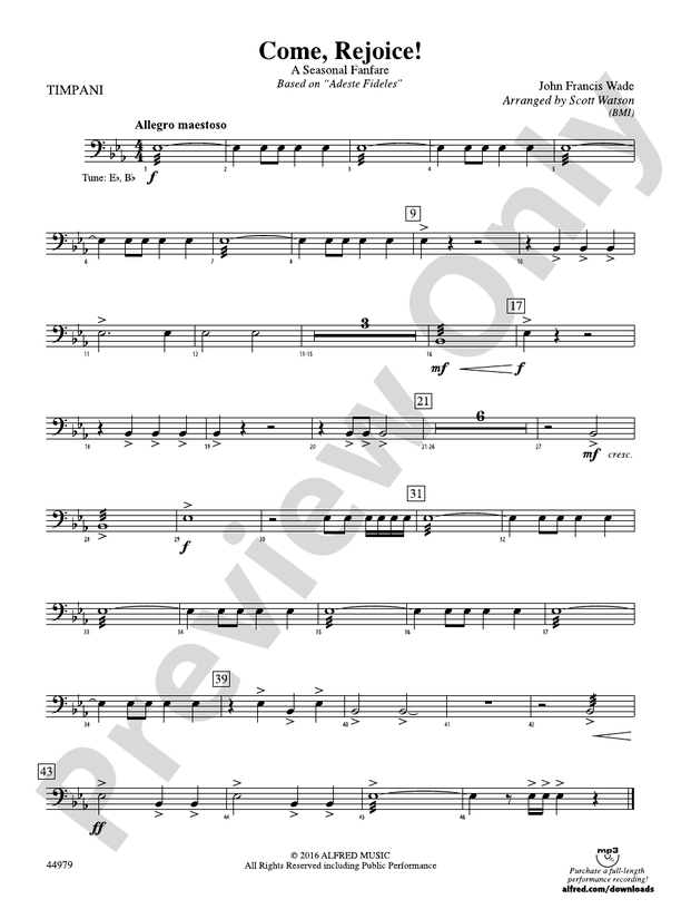 Come, Rejoice!: Timpani: Timpani Part - Digital Sheet Music Download