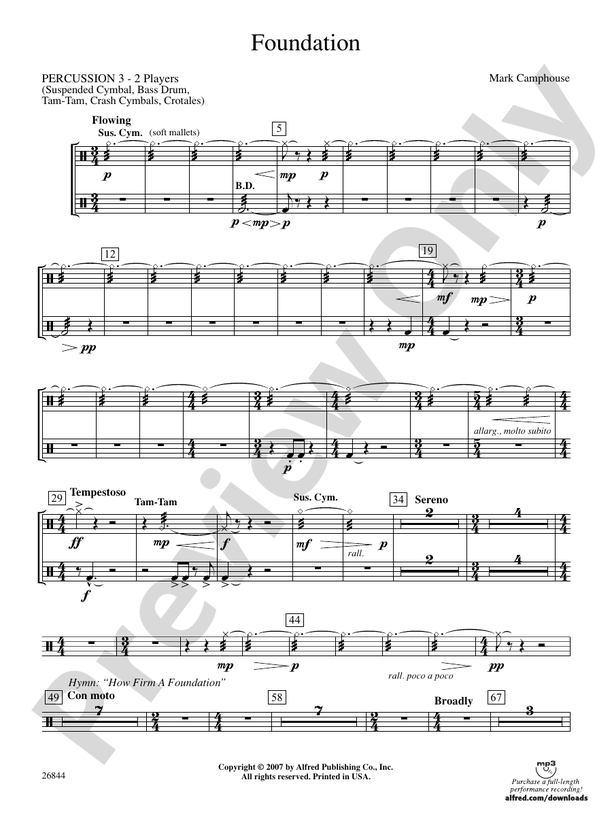 Foundation: 3rd Percussion: 3rd Percussion Part - Digital Sheet Music Download
