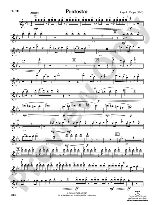 Protostar: Flute: Flute Part - Digital Sheet Music Download