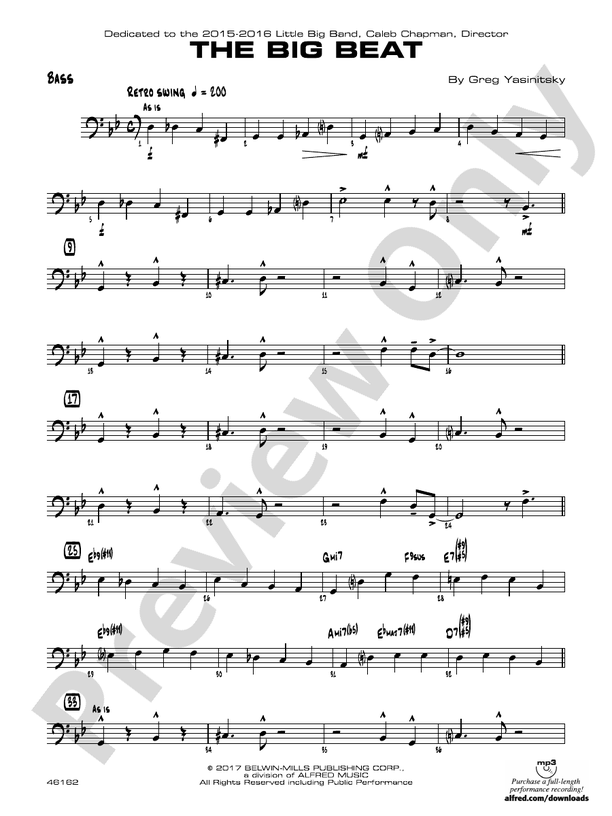 The Big Beat: String Bass: String Bass Part - Digital Sheet Music Download