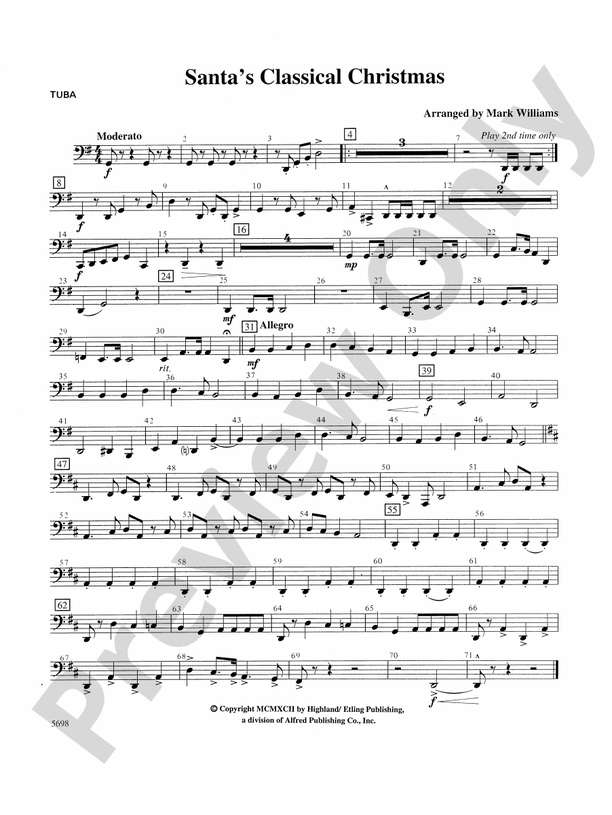 Santa's Classical Christmas: Tuba: Tuba Part - Digital Sheet Music Download