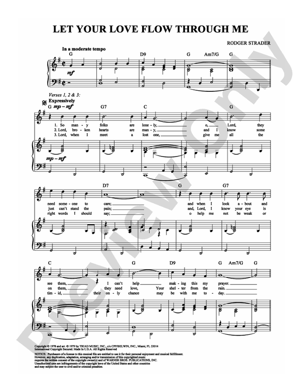 Let Your Love Flow Through Me: Piano/Vocal/Chords: Rodger Strader ...