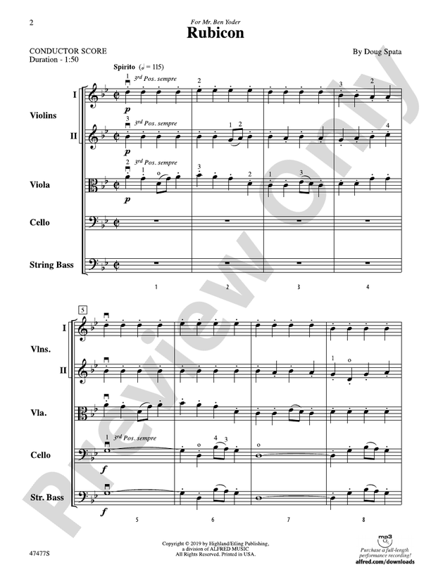 Rubicon: String Orchestra Conductor Score & Parts: Doug Spata - Digital ...