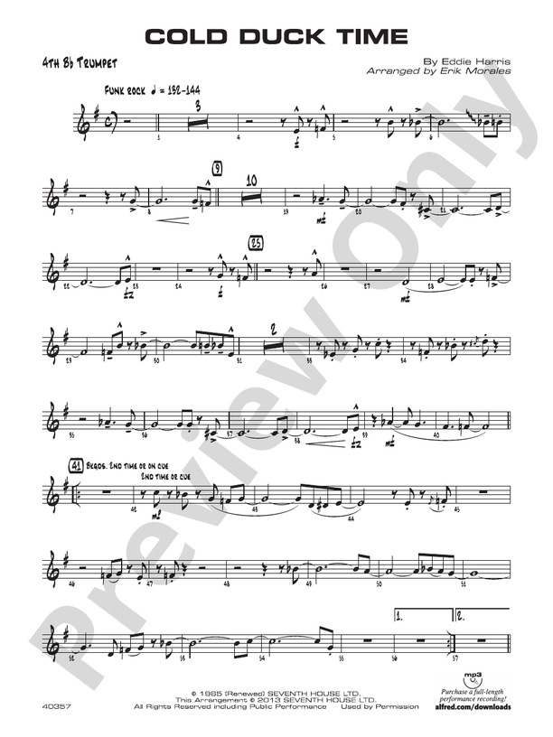 Cold Duck Time: 4th B-flat Trumpet: 4th B-flat Trumpet Part - Digital ...