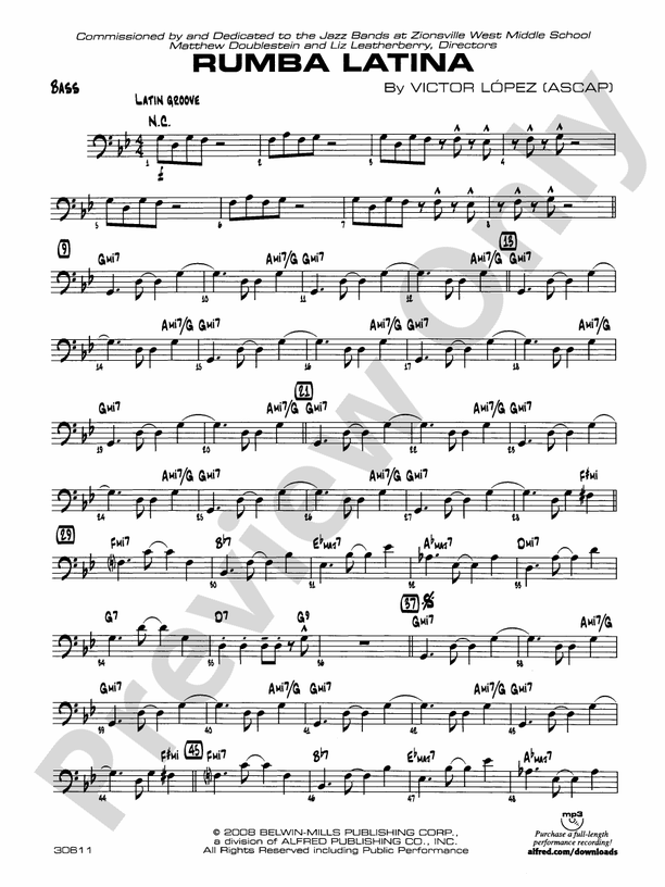 Rumba Latina: String Bass: String Bass Part - Digital Sheet Music Download