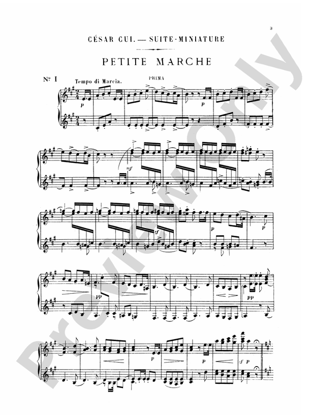 Cui: Suite Miniature: Piano Duet (1 Piano, 4 Hands) Book: César Cui ...