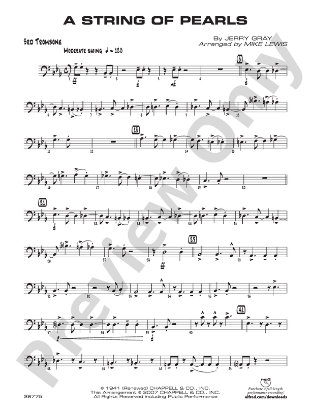 String of Pearls: 3rd Trombone: 3rd Trombone Part - Digital Sheet Music ...
