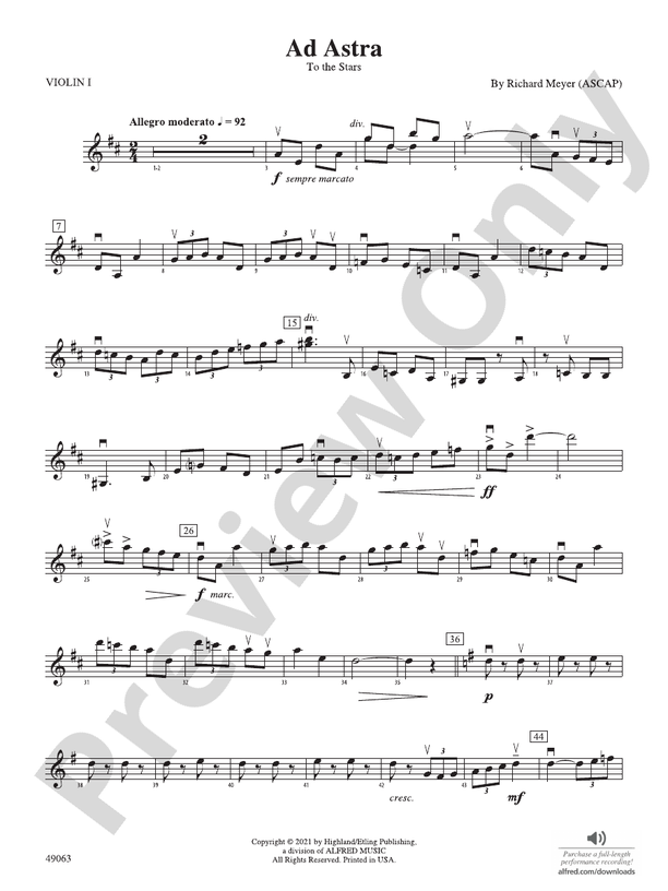 Ad Astra: 1st Violin: 1st Violin Part - Digital Sheet Music Download