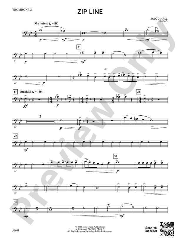 Zip Line: 2nd Trombone: 2nd Trombone Part - Digital Sheet Music Download