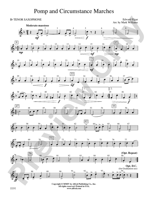 Pomp and Circumstance Marches: B-flat Tenor Saxophone: B-flat Tenor ...