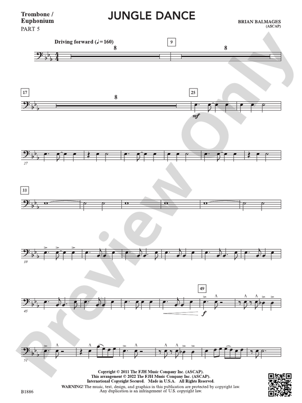 Jungle Dance: Part 5 - Trombone / Euphonium: Part 5 - Trombone / Euphonium Part: Brian Balmages ...