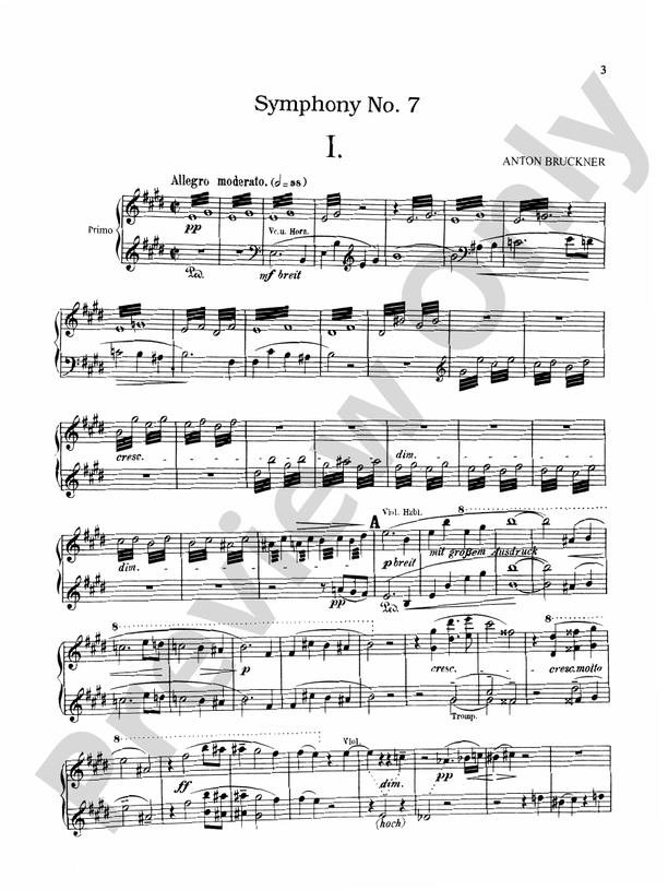 Bruckner: Symphony No. 7 in E Major (ISBN: 076926431X): Piano Duet (1 ...