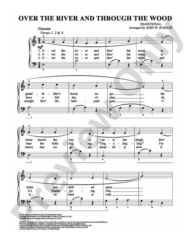 Over the River and Through the Wood: Easy Piano: Traditional - Digital ...