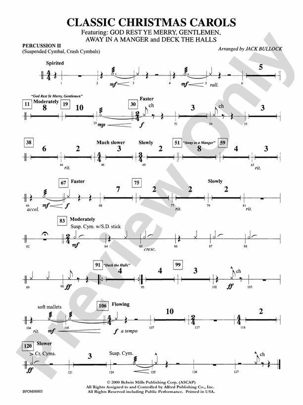 Classic Christmas Carols: 2nd Percussion: 2nd Percussion Part - Digital ...