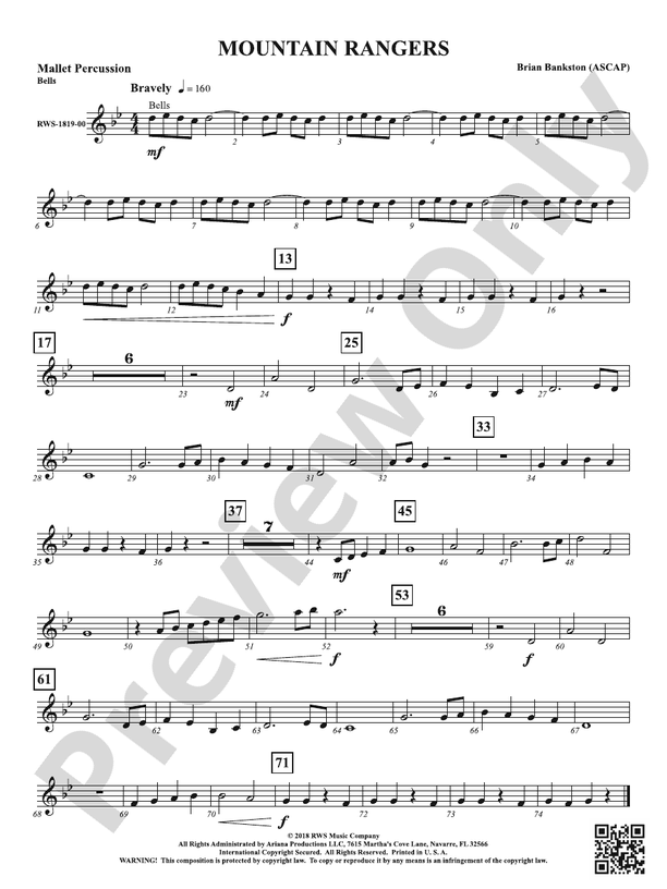 Mountain Rangers: Bells: Bells Part: Brian Bankston - Digital Sheet ...