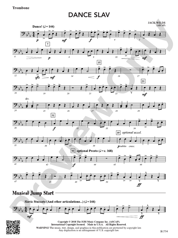 Dance Slav: Trombone: Trombone Part: Jack Wilds - Digital Sheet Music ...