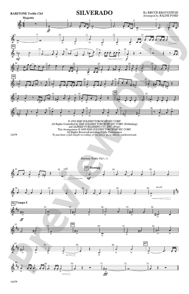 Silverado: Baritone T.C.: Baritone T.C. Part - Digital Sheet Music Download