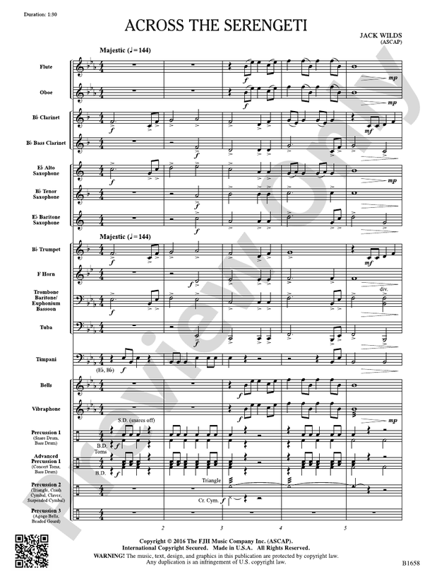 Across the Serengeti: Score: Concert Band Score: Jack Wilds - Digital ...