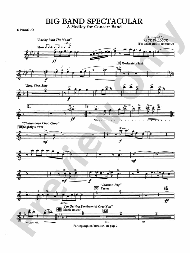 Big Band Spectacular: Piccolo: Piccolo Part - Digital Sheet Music Download