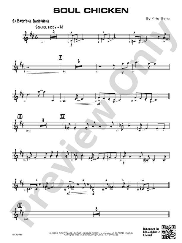 Soul Chicken: E-flat Baritone Saxophone: E-flat Baritone Saxophone Part ...