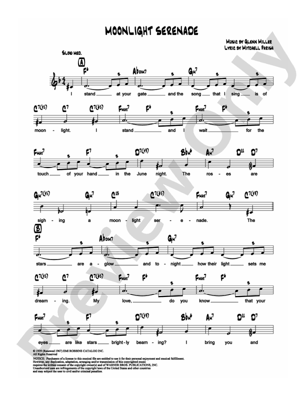 Moonlight Serenade: Lead Sheet: Glenn Miller - Digital Sheet Music Download