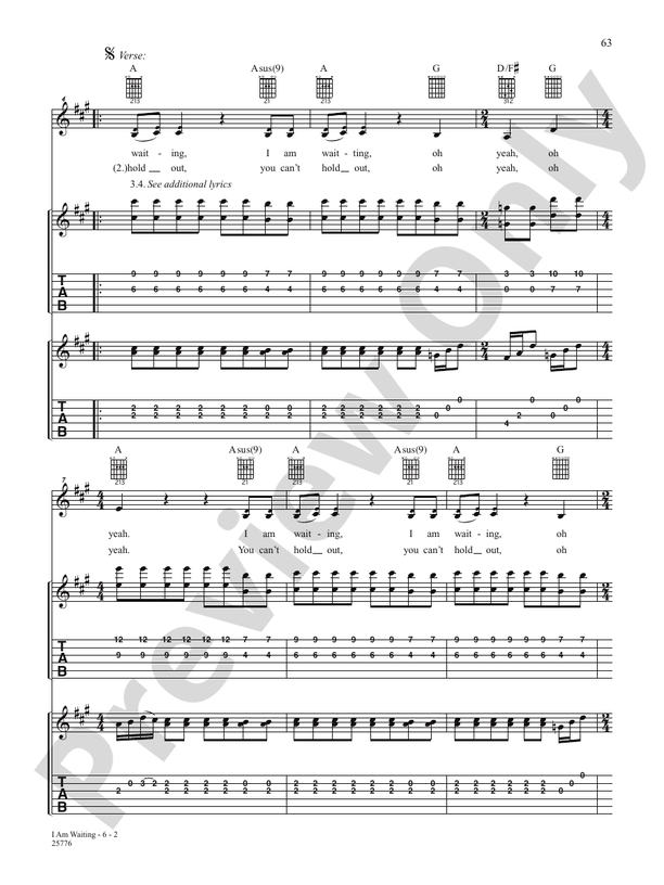 I Am Waiting: Guitar: The Rolling Stones - Digital Sheet Music Download