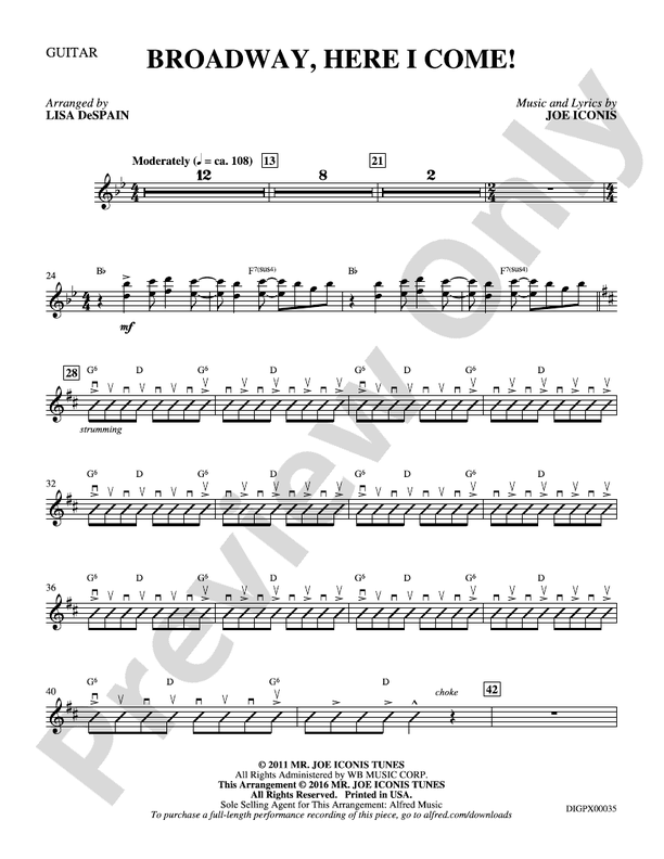 Broadway Here I Come Guitar Guitar Part Digital Sheet Music Download