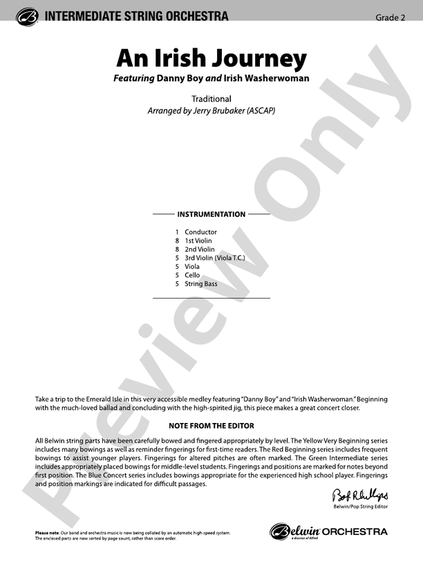 An Irish Journey: String Orchestra Conductor Score & Parts - Digital ...