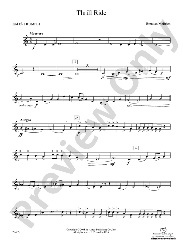 Thrill Ride: 2nd B-flat Trumpet: 2nd B-flat Trumpet Part - Digital ...