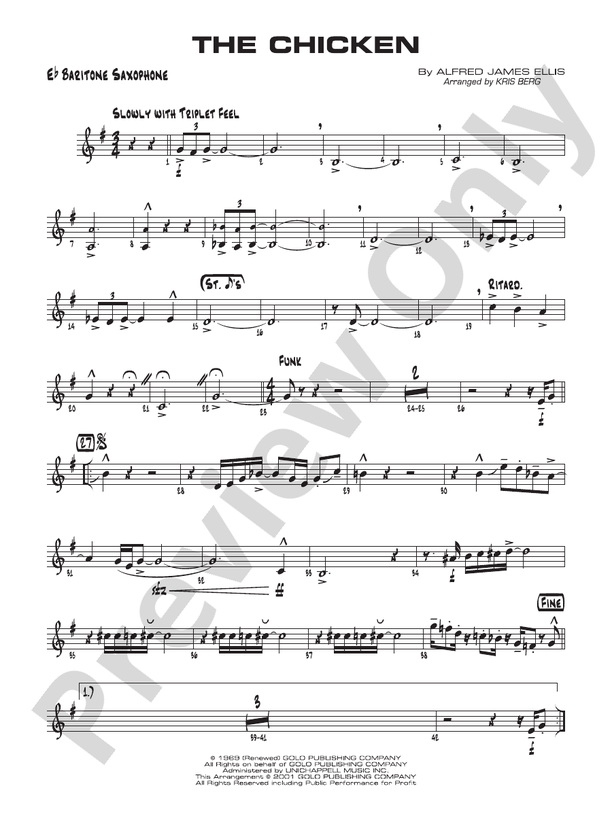The Chicken: E-flat Baritone Saxophone: E-flat Baritone Saxophone Part ...