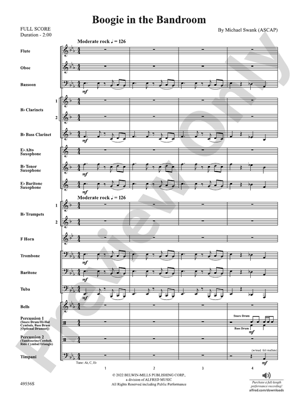 Boogie in the Bandroom: Concert Band Conductor Score & Parts: Michael Swank - Digital Sheet ...