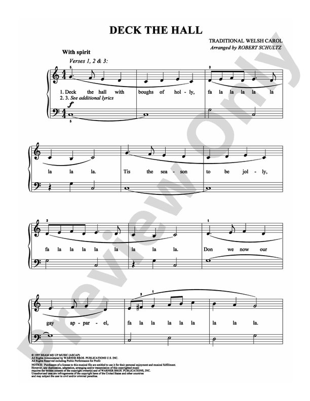 Deck the Hall: Easy Piano: Traditional - Digital Sheet Music Download