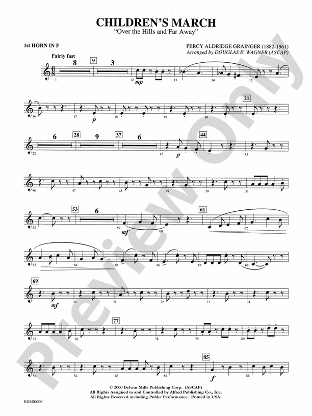 Children's March: 1st F Horn: 1st F Horn Part - Digital Sheet Music ...