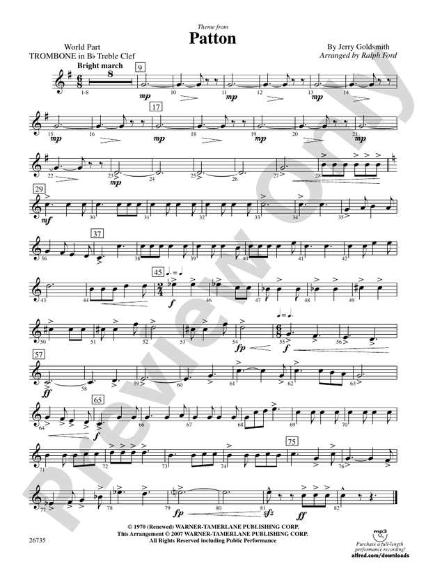 Patton Wp 1st B Flat Trombone T C Wp 1st B Flat Trombone T C