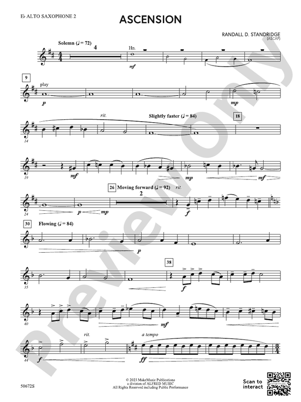 Ascension: 2nd E-flat Alto Saxophone: 2nd E-flat Alto Saxophone Part - Digital Sheet Music Download