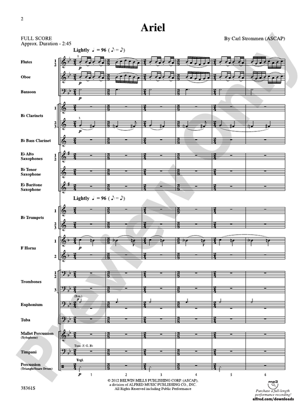 Ariel: Score: Concert Band Score - Digital Sheet Music Download