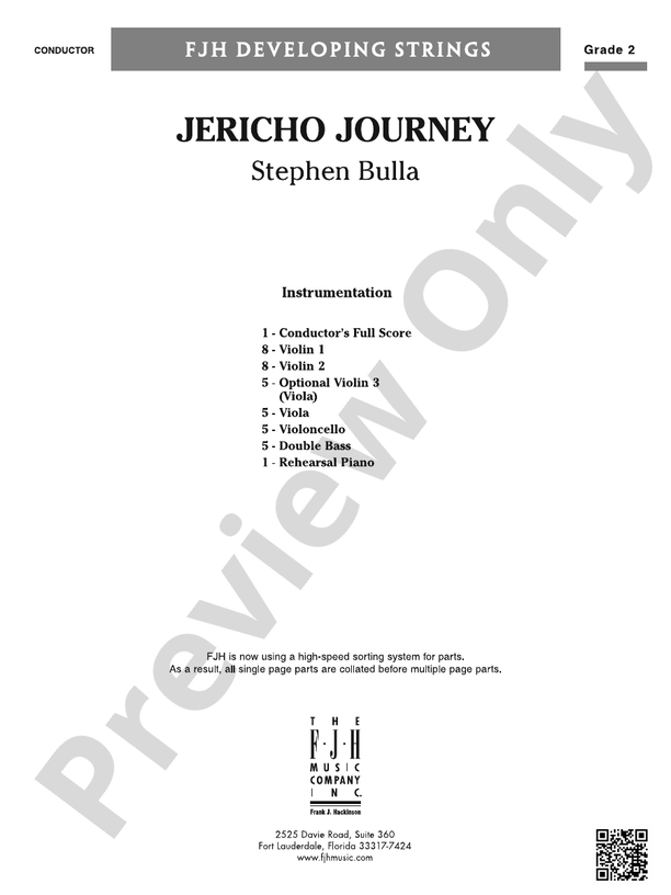Jericho Journey: String Orchestra Conductor Score & Parts: Stephen ...