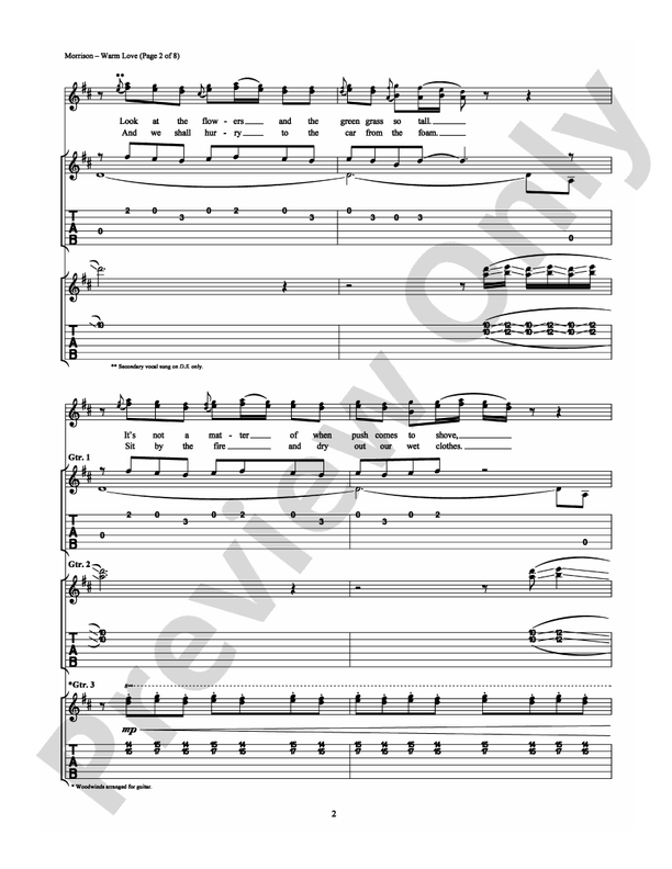 Warm Love: Guitar TAB: Van Morrison - Digital Sheet Music Download