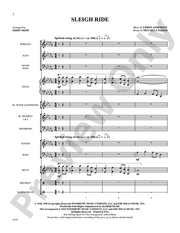 Sleigh Ride: Choral SoundPax: Leroy Anderson - Digital Sheet Music Download