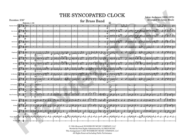 The Syncopated Clock: Score: Brass Band Score - Digital Sheet Music ...
