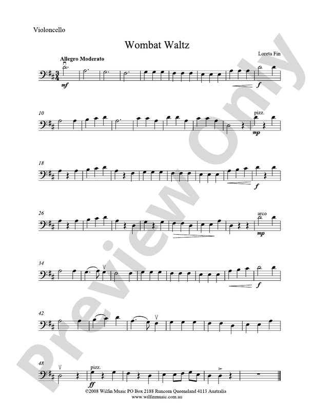 Wombat Waltz: Cello: Cello Part - Digital Sheet Music Download