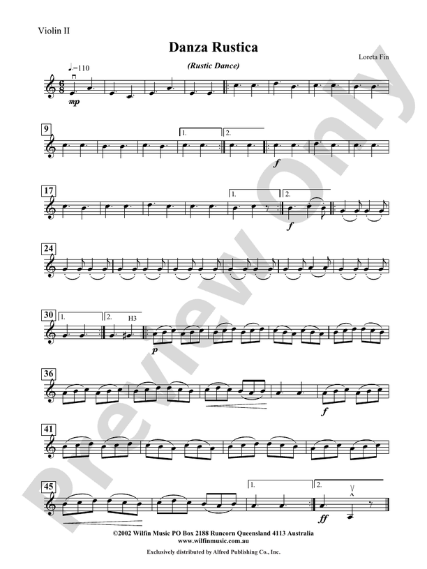 Danza Rustica: 2nd Violin: 2nd Violin Part - Digital Sheet Music Download