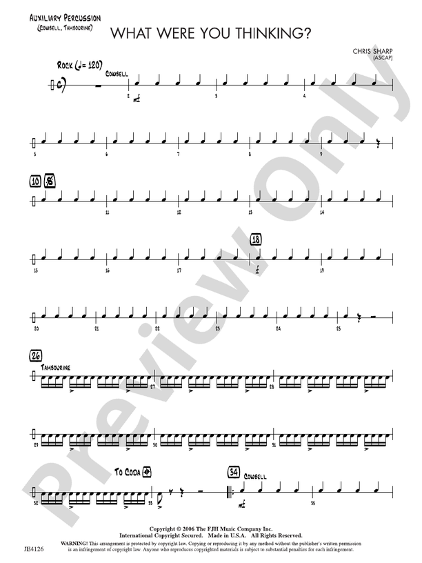 What Were You Thinking?: Opt. Auxiliary Percussion: Opt. Auxiliary ...