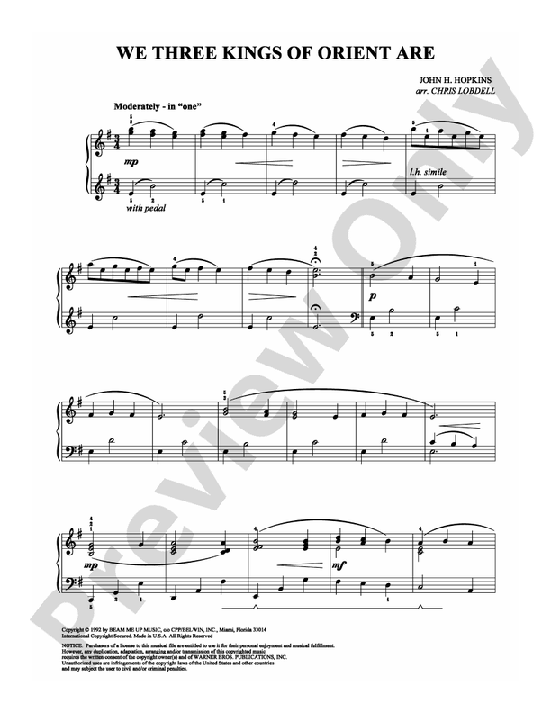 We Three Kings of Orient Are: Piano: John H. Hopkins - Digital Sheet Music Download