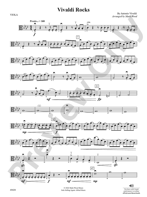 Vivaldi Rocks: Viola: Viola Part - Digital Sheet Music Download