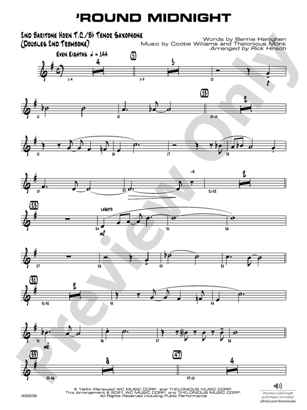 'Round Midnight: 2nd Baritone T.C.: 2nd Baritone T.C. Part - Digital ...
